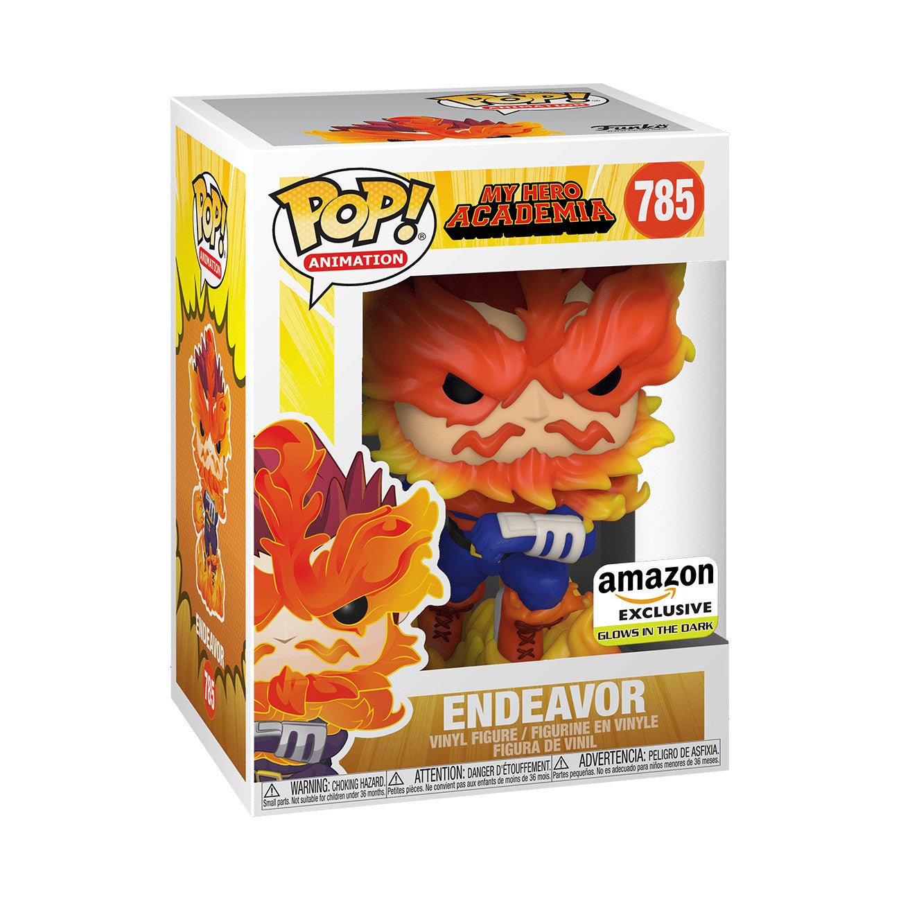 MY HERO ACADEMIA ENDEAVOR FUNKO POP # 785 - AMAZON EXCLUSIVE GLOW IN T ...